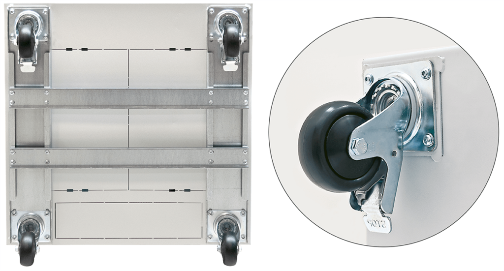 Triton, Kolečka s vyztužujícím rámem pro RMA/RZA nosnost 450 kg RAX-RK-Xxx-X1 | Krugel Exim CZ